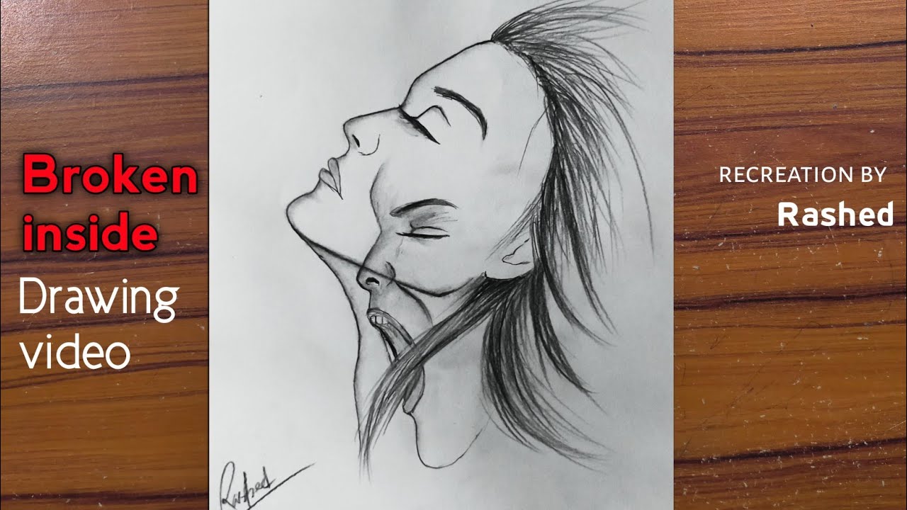 Drawing Sad Girl | Broken inside💔 | Sad concept drawing | Pencil sketch ...