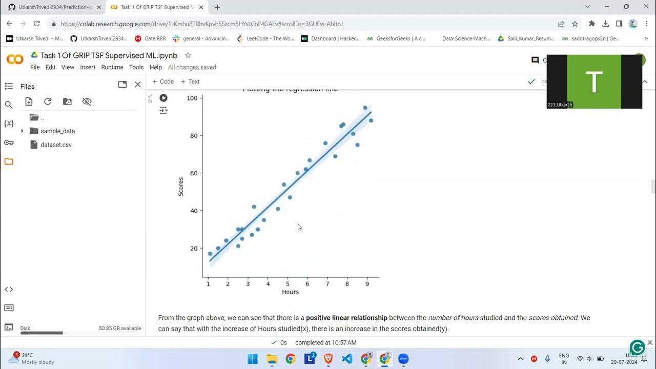 Task 1 Of GRIP TSF Supervised ML | Python Code Walkthrough | - YouTube