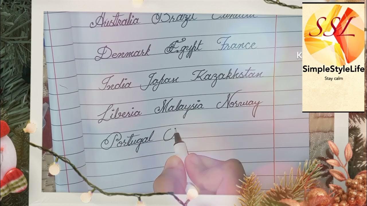 Beautiful Cursive Writing Hand Writing||Name of Countries| # ...
