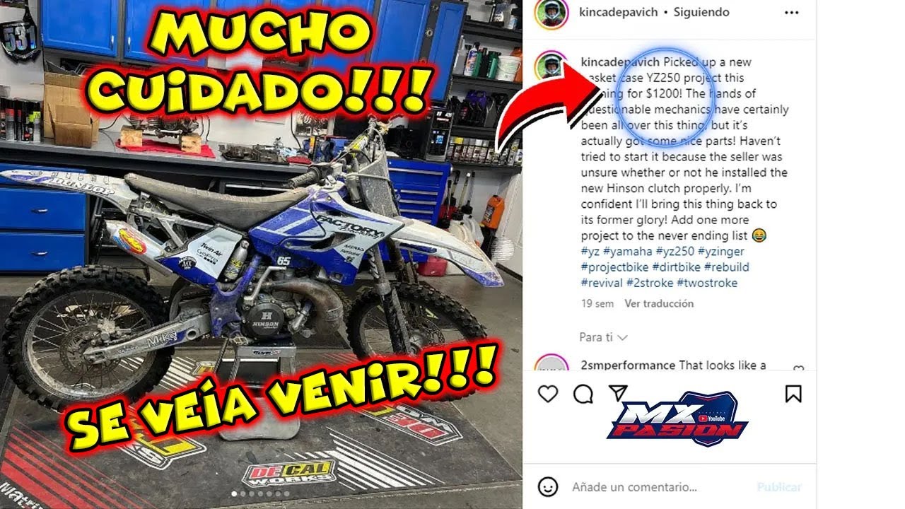 AVERIA SERIA en la YAMAHA YZ 250...😲 By:Kincade Pavich - YouTube