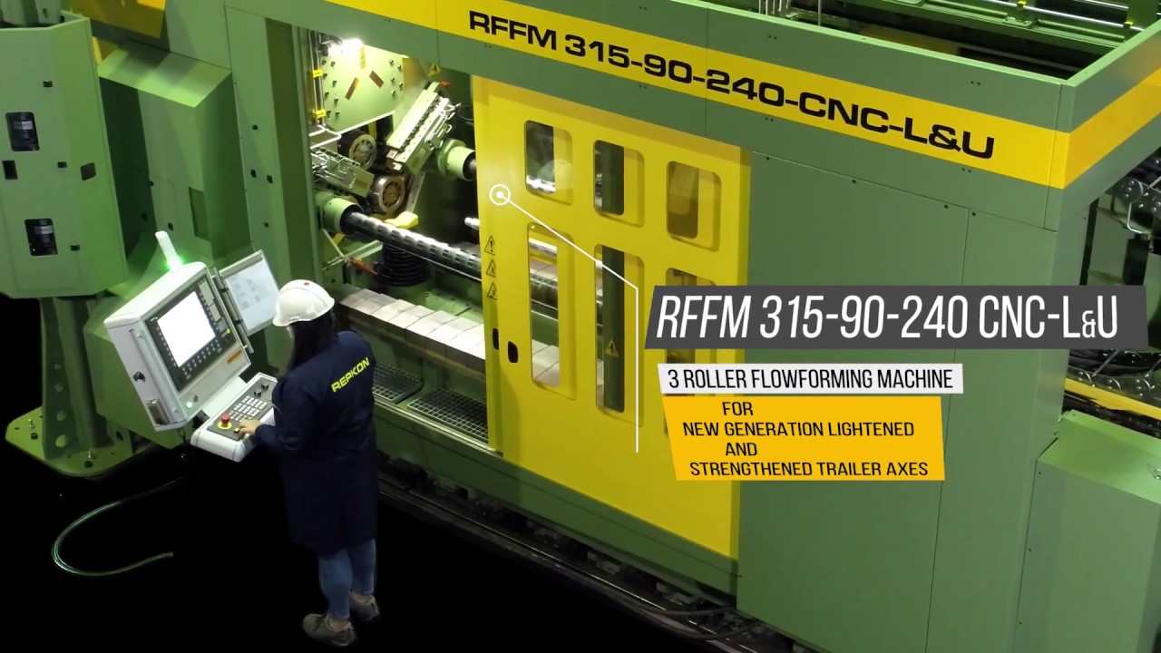 REPKON RFFM 315-90-240 CNC-L&U FLOWFORMING MACHINE - YouTube