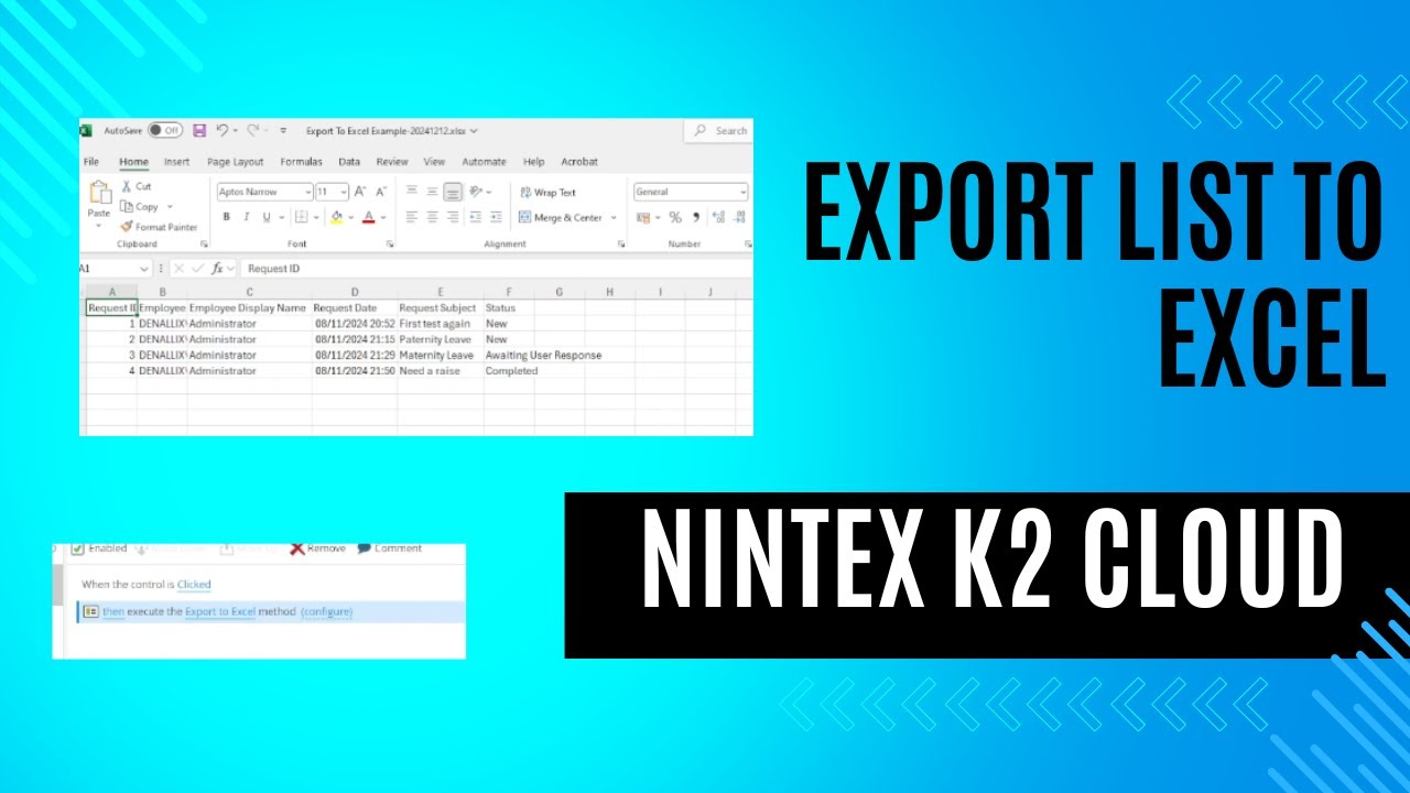 Nintex Automation K2 List View Feature Excel Export Youtube 7220