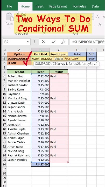 Excel Power Tools: SUMPRODUCT Vs SUMIF for Advanced Data Analysis | Sumproduct | Sumif | Hello ...