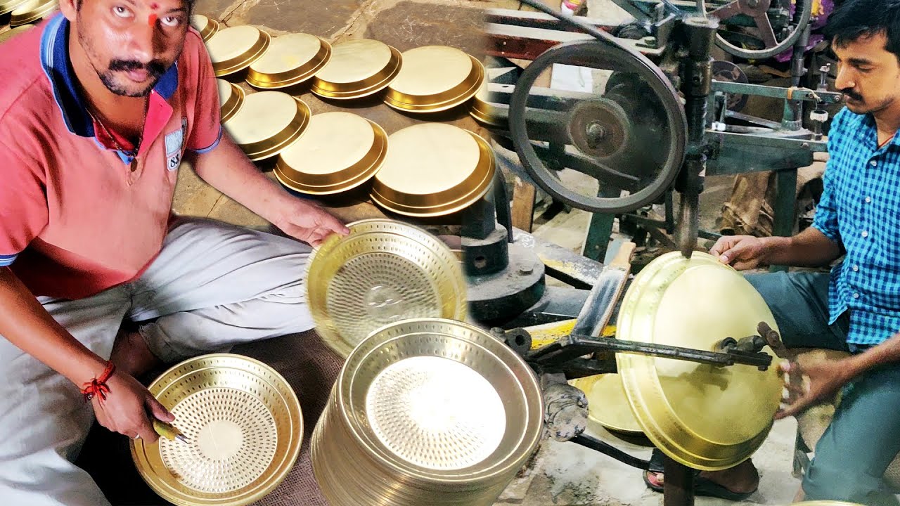 Brass Plates Making Industry | Brass Utensils Manufacturers | Brass ...