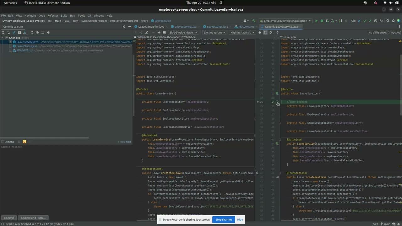 View Git Changes Feature in IntelliJ - Demo - YouTube