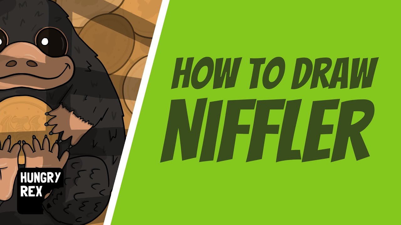 How to draw Niffler from Fantastic beasts - YouTube