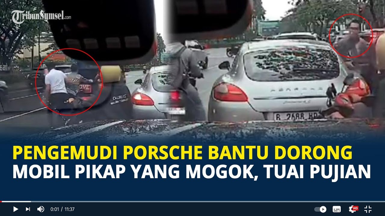 Viral Momen Pengemudi Porsche Bantu Dorong Mobil Pikap yang Mogok, Tuai ...