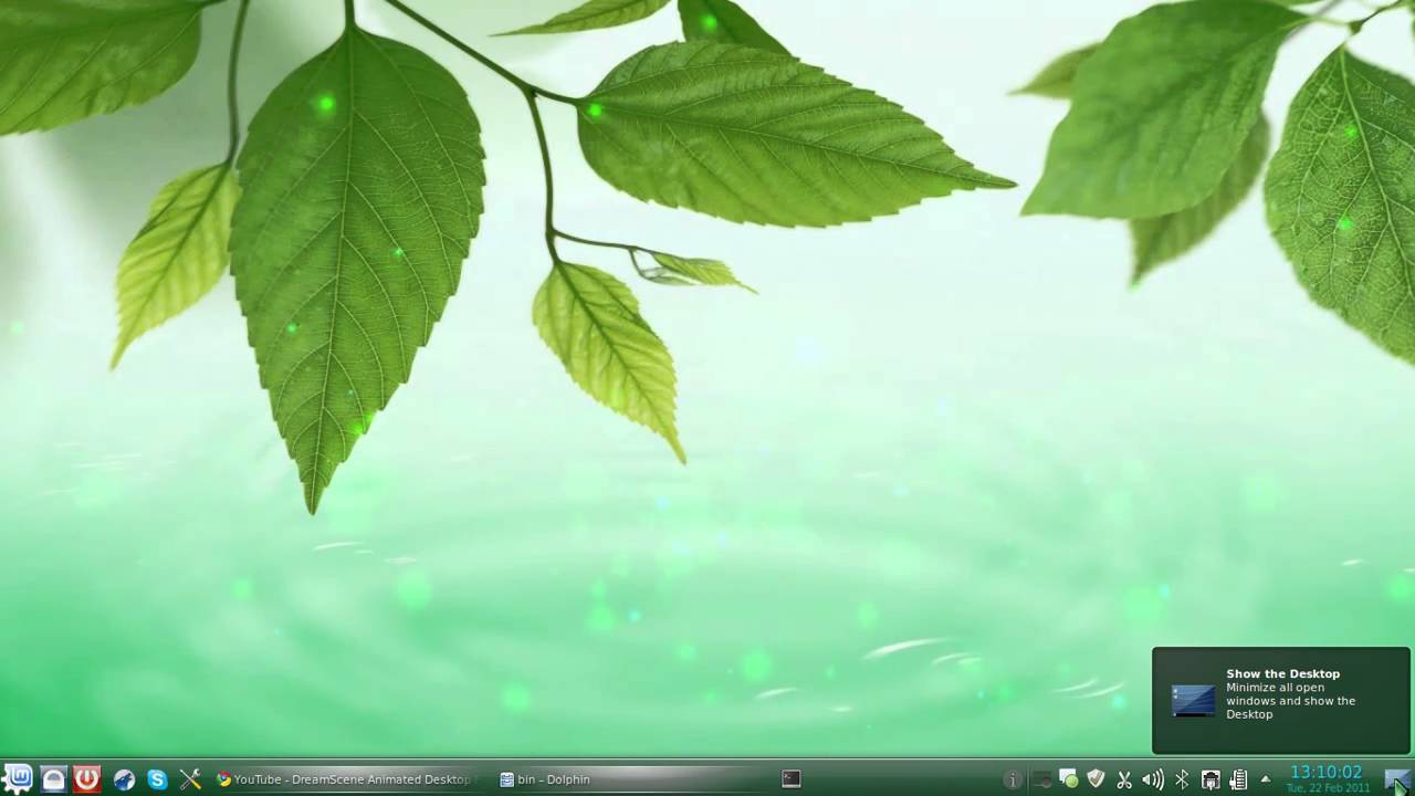Animated desktop in Linux Mint 10 KDE - YouTube
