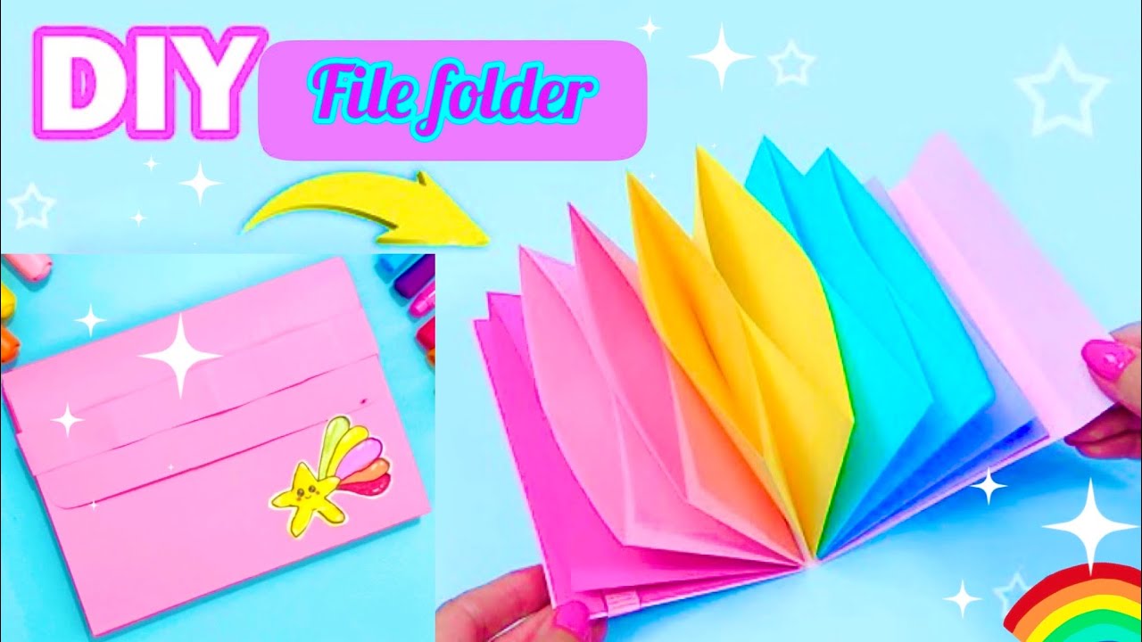 DIY File Folder / easy paper craft/ paper craft/ school hacks/ easy to ...