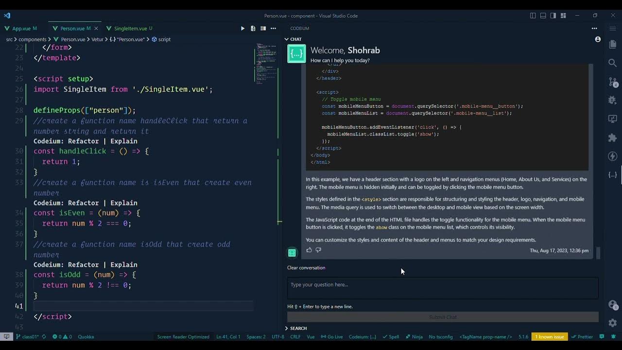Use Codeium · Free AI Code Completion & Chatin Vs code - YouTube