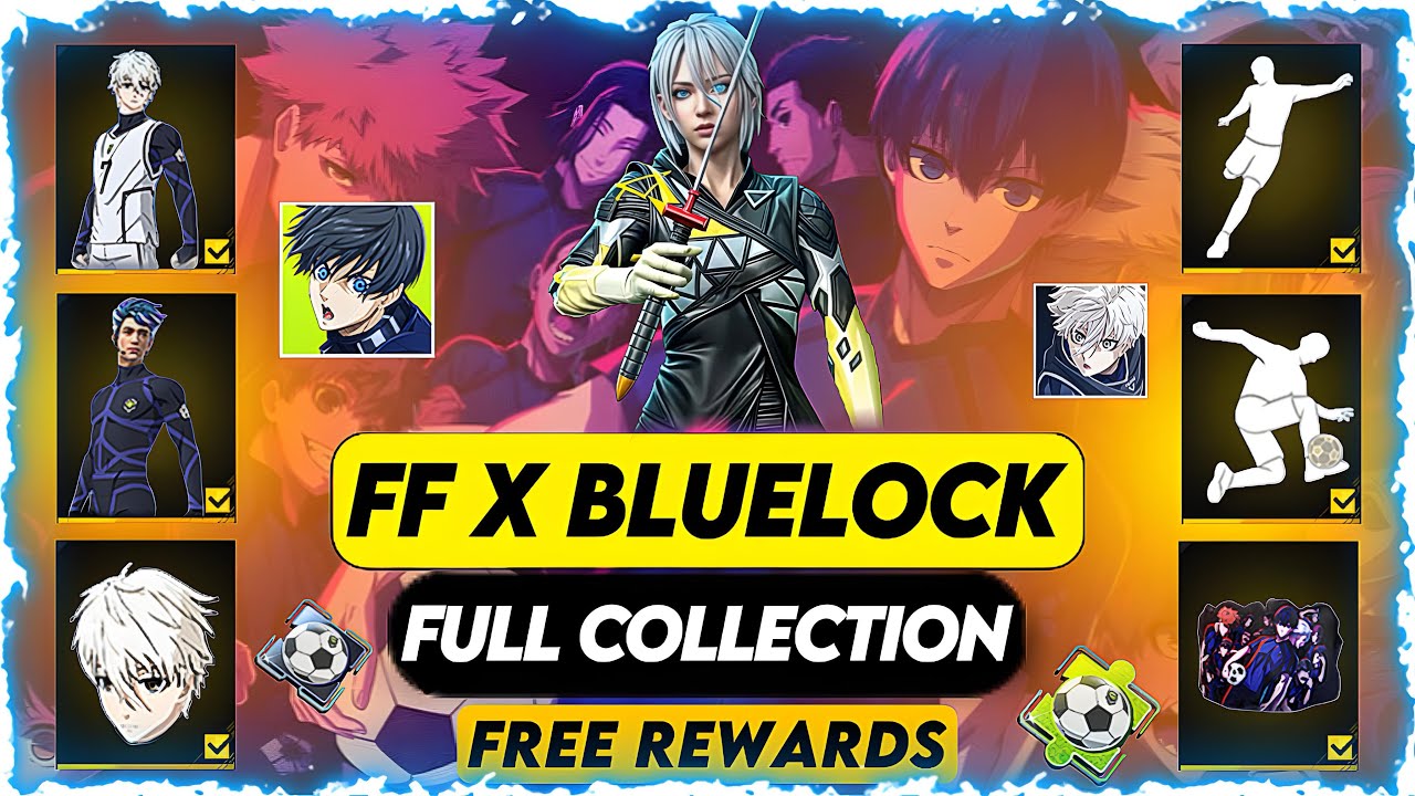 FREE FIRE BLUELOCK COLLABORATION FULL COLLECTION | FF X BLUELOCK ...
