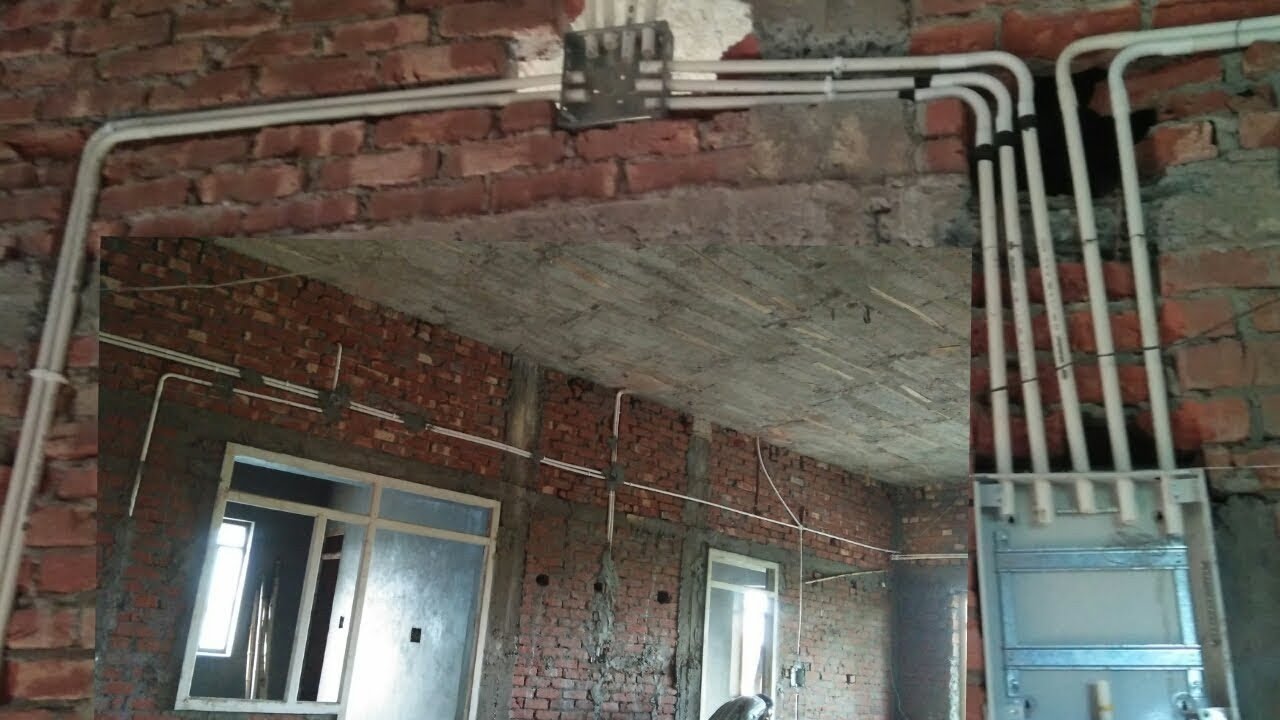 house wiring pipe & material box fitting installation - YouTube