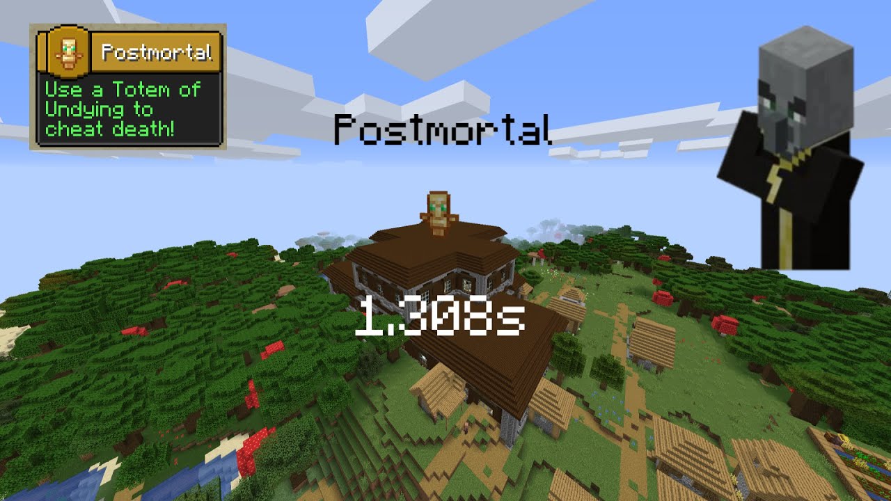 Postmortal Advancement in 1.308s (Minecraft) - YouTube