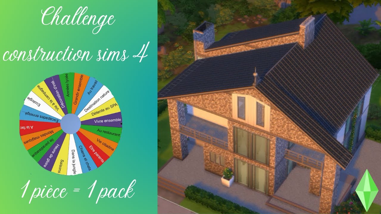 Challenge construction sims 4 : 1 pièce = 1 pack - YouTube