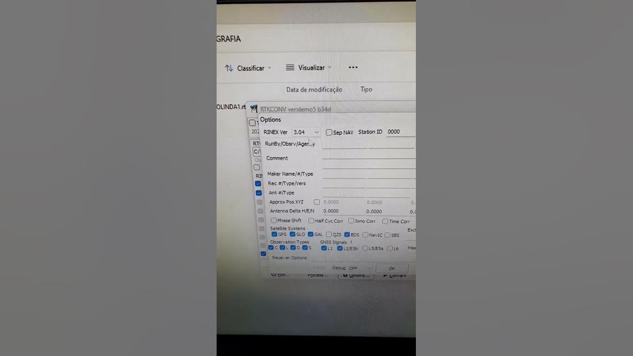 Conversão para RINEX no RTKLib - YouTube