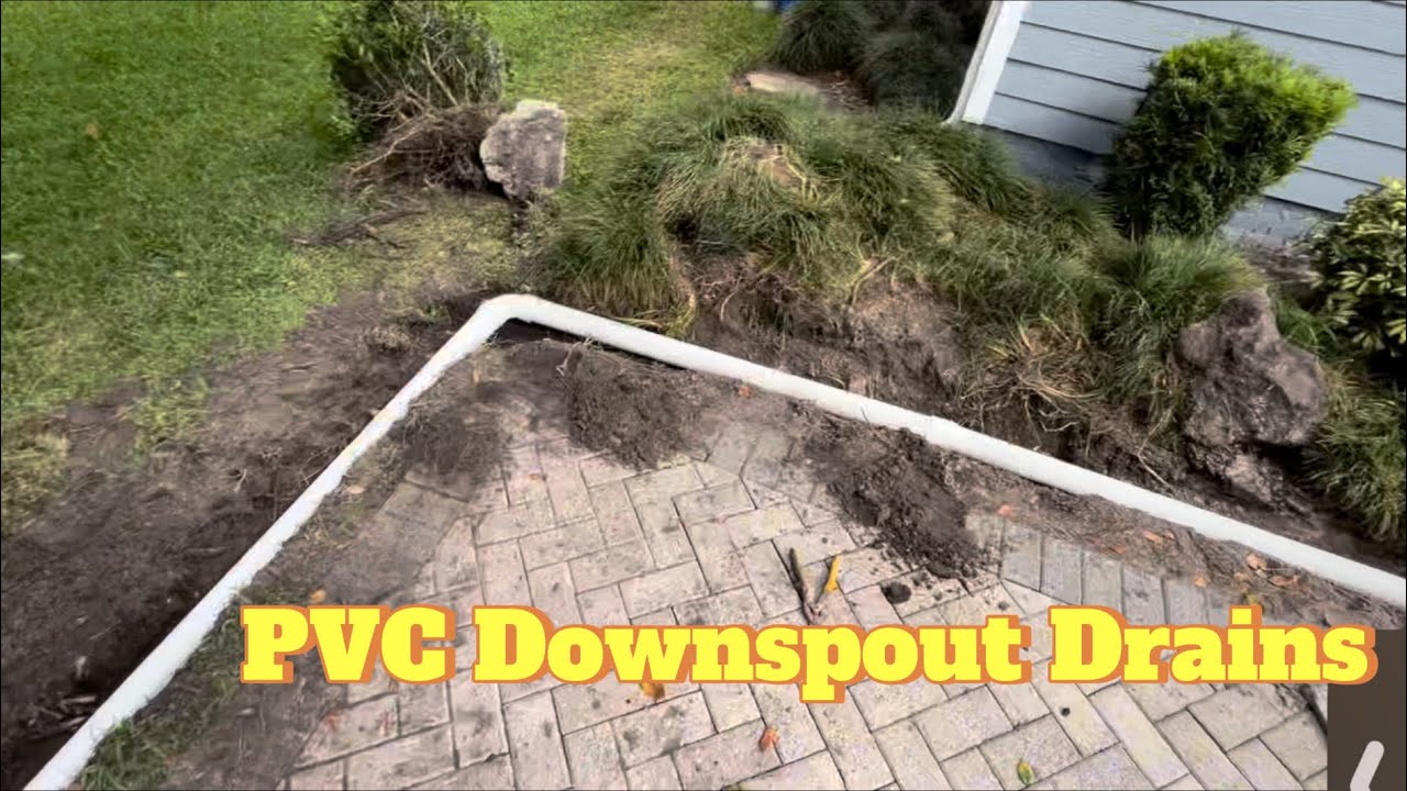 PVC Downspout Drainage Install with Channel Drain in patio. - YouTube