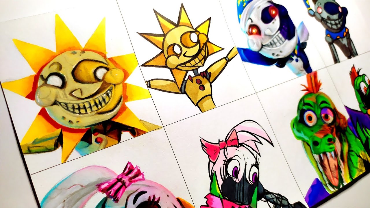 Drawing Friday Night Funkin' VS Original Sunrise, Moondrop, Shattered ...