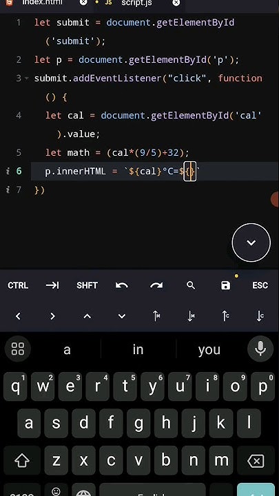 JavaScript project. Mini JavaScript project in mobile .#acode #coding ...
