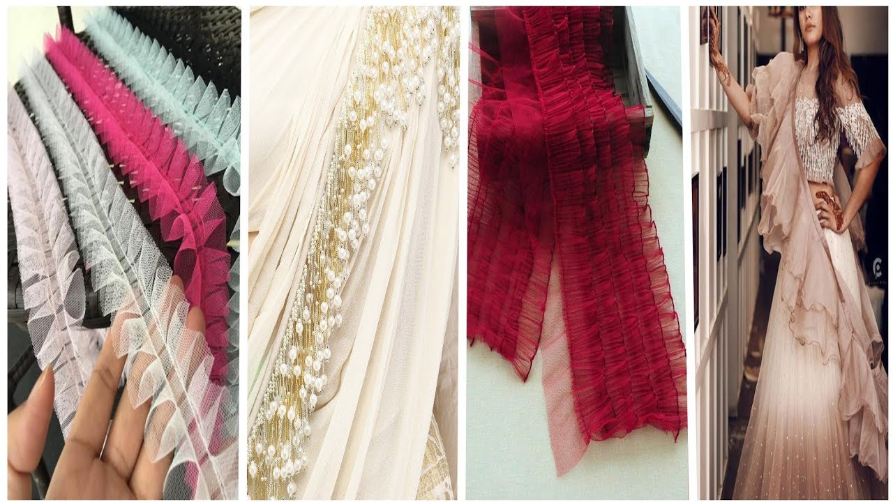 New Stylishly & Gorgeous Dupatta Designs Ideas with frill Laces - YouTube