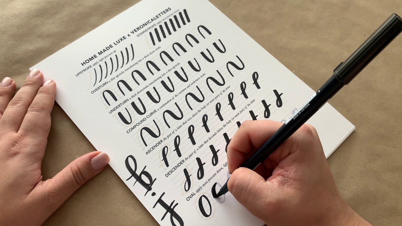 How to Do Brush Lettering Calligraphy with Home Made Luxe - YouTube