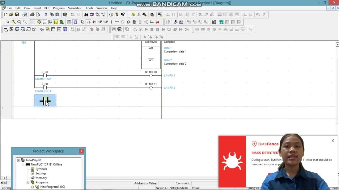 Instruksi PLC COMPARE (CX-PROGRAMMER) - YouTube