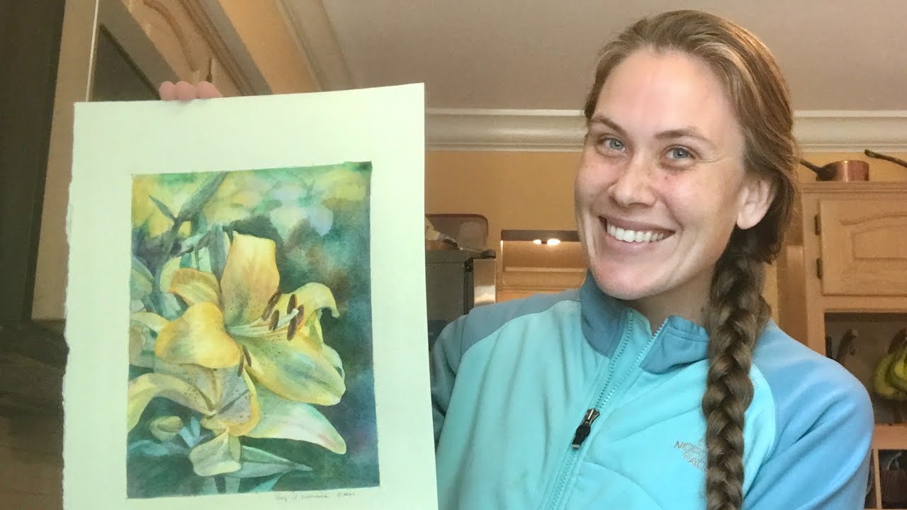 Art with Kelly - Paint a Watercolor Lily with Me - YouTube