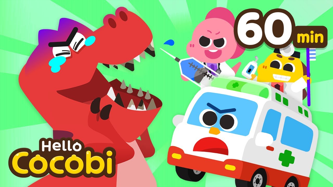 T-Rex Goes to the Dentist!🦖Doctor Chekup, Ambulance Song + More ...