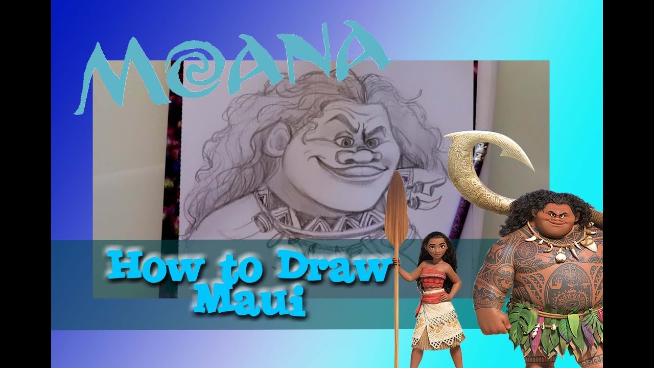 How to draw MAUI from Disney's MOANA - @dramaticparrot - YouTube