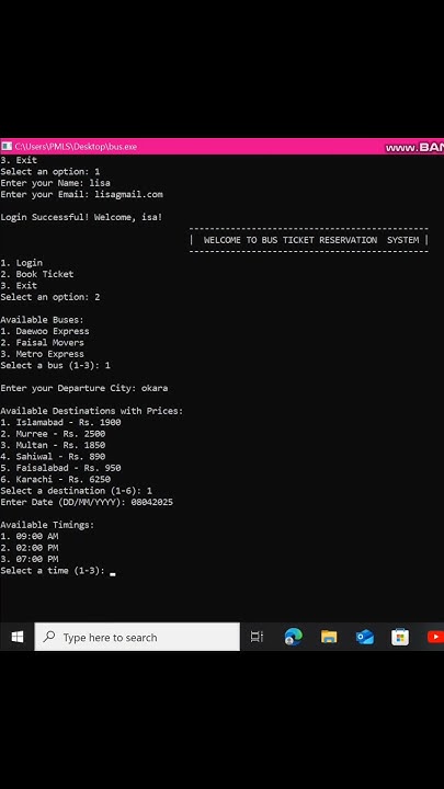 🚍 Bus Ticket Reservation System in C (DevC++) | Simple Project for Beginners!💻 #studyzone # ...