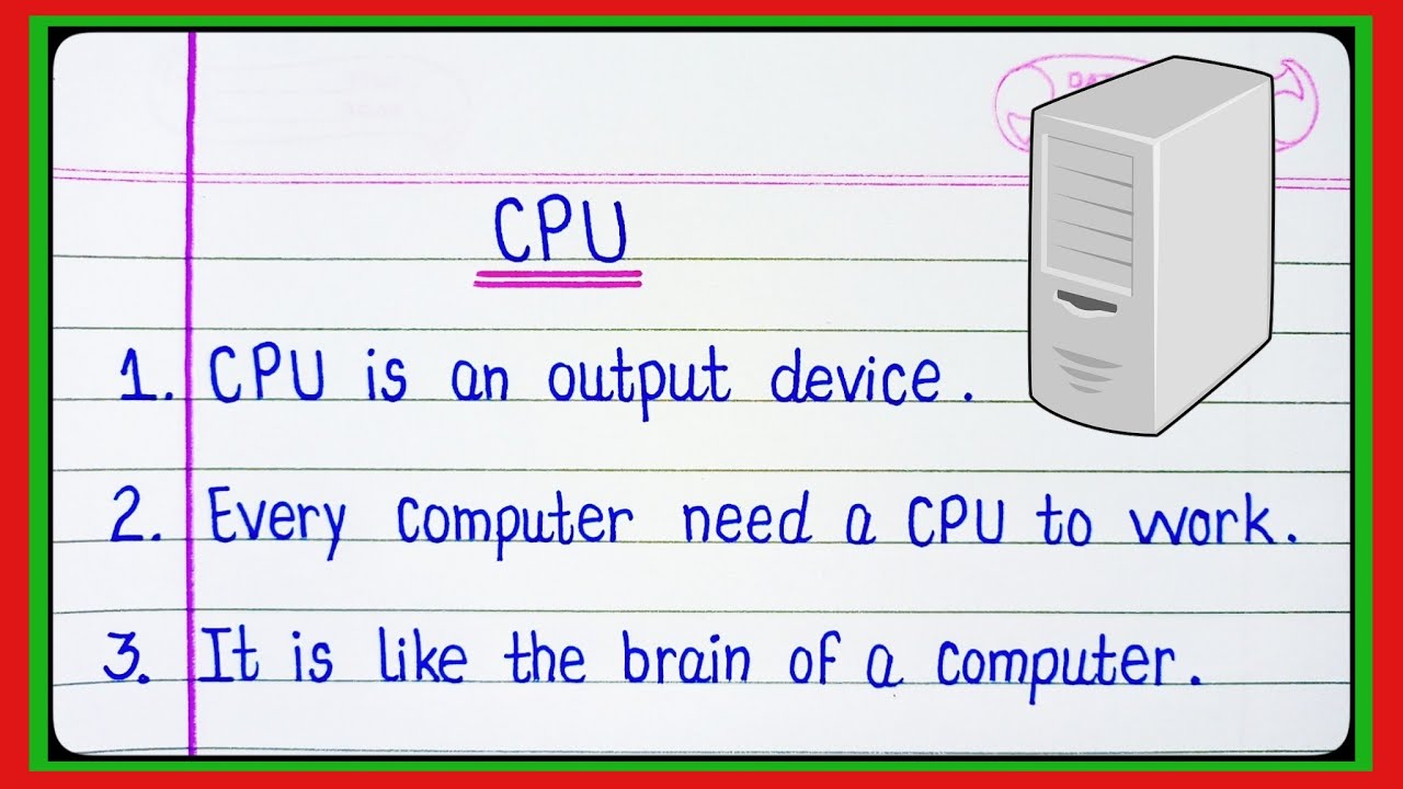 10 lines on CPU in English | Essay on CPU | About Computer CPU ...
