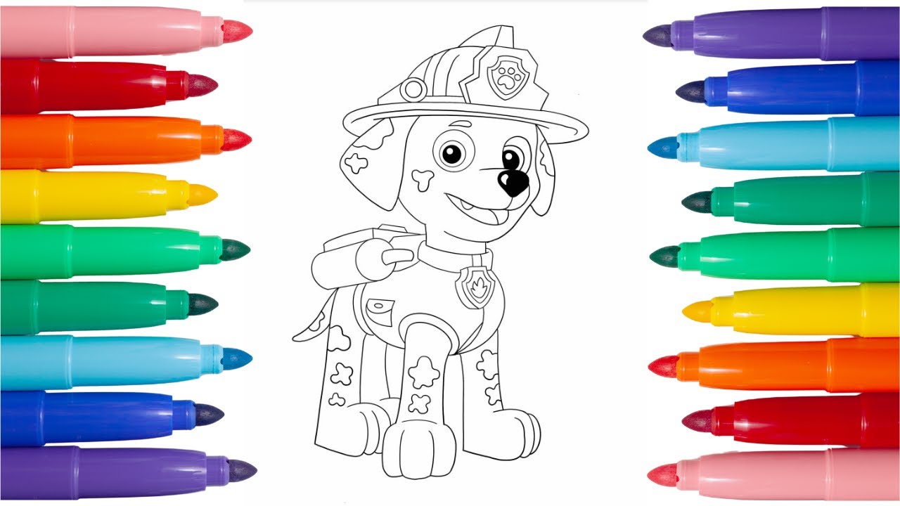 Pagina Da Colorare Di Paw Patrol Marshall