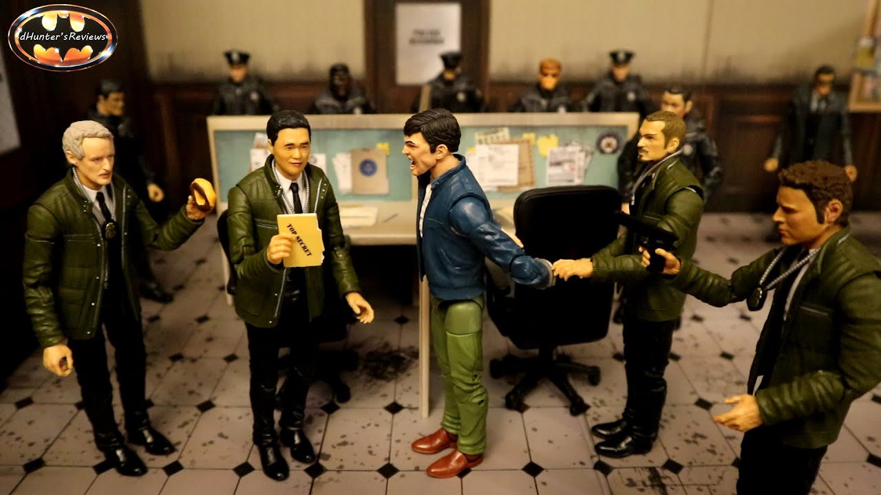 4x Hasbro Marvel Legends Agent Woo GCPD Police Cop Detective FBI Batman ...