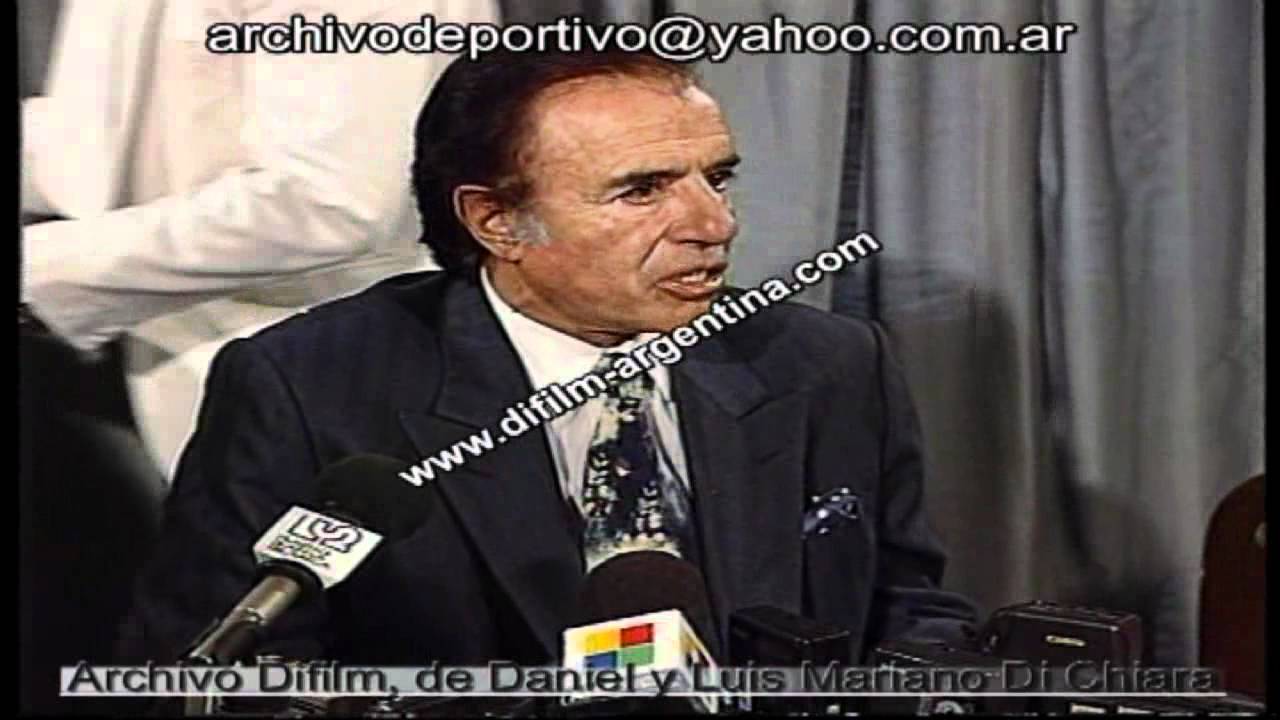 DiFilm - Carlos Menem sobre Detencion de Enrique Gorriaran Merlo - YouTube