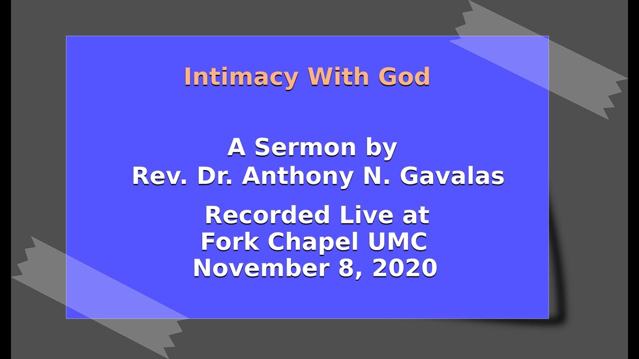 Nov 08 Sermon - Intimacy With God - YouTube
