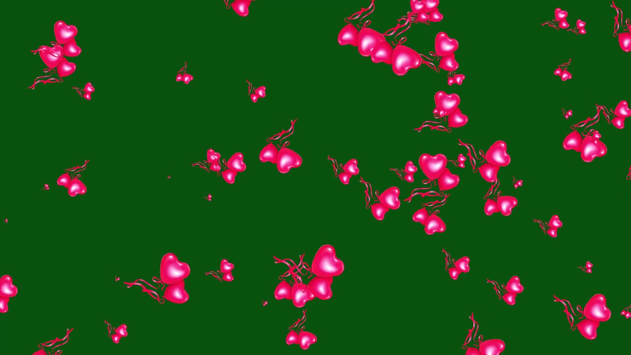 Green Screen _ Pink Heart _ Love Balloons Background Effects - YouTube