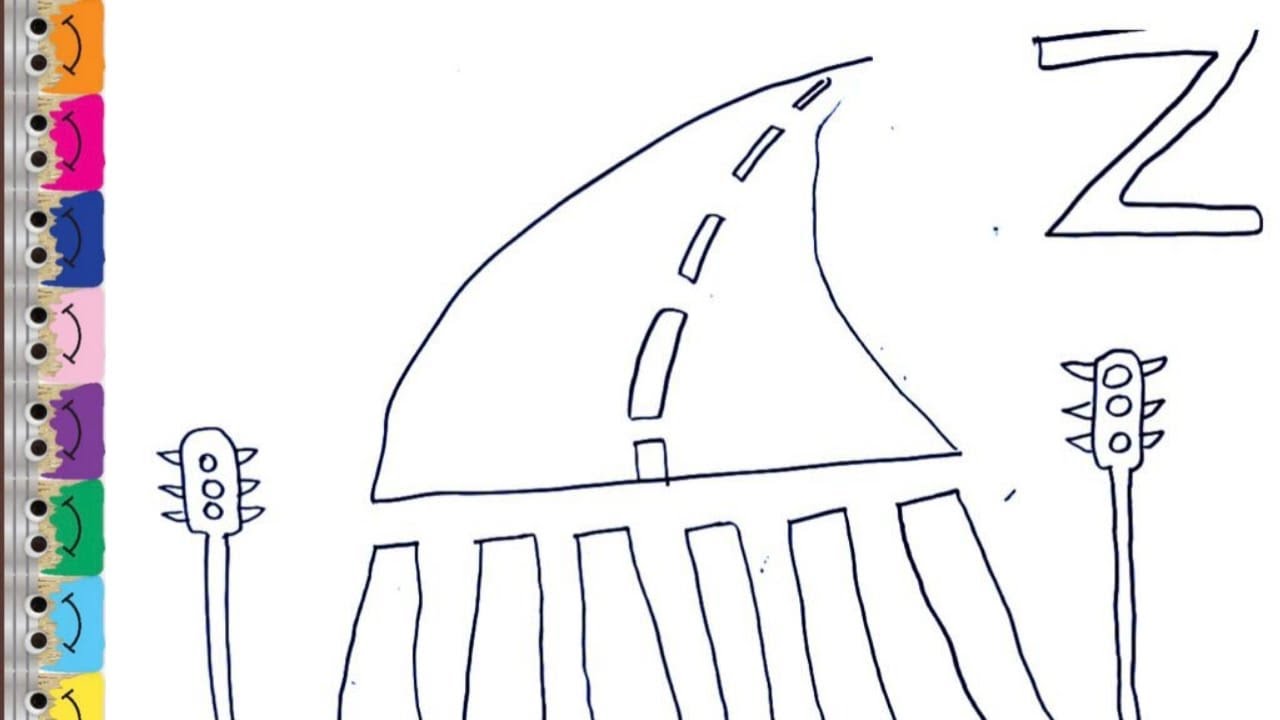 How to draw zebra crossing for kids easily - YouTube