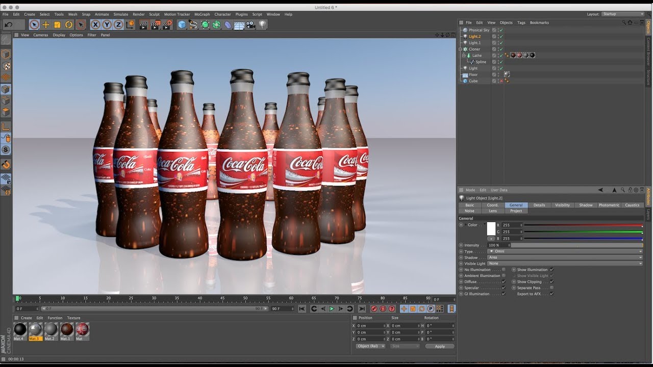 UV Texturing of Bottle modeling in Cinema 4d Part II - YouTube