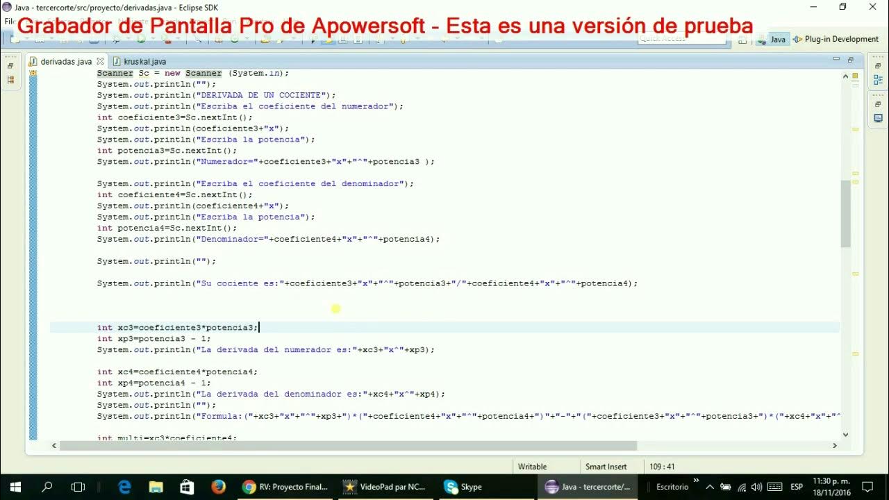 Proyecto Final-Derivadas en java - YouTube