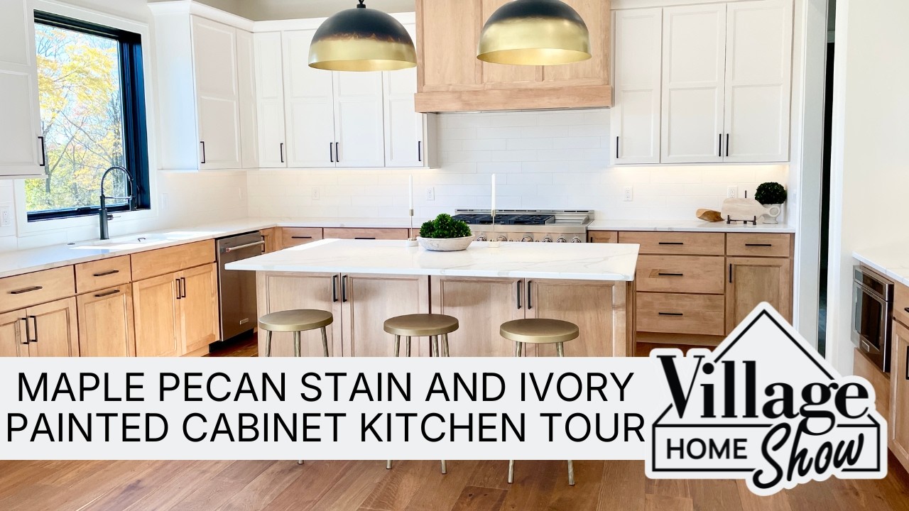 Combination Maple Pecan and Ivory Paint Kitchen Design - YouTube