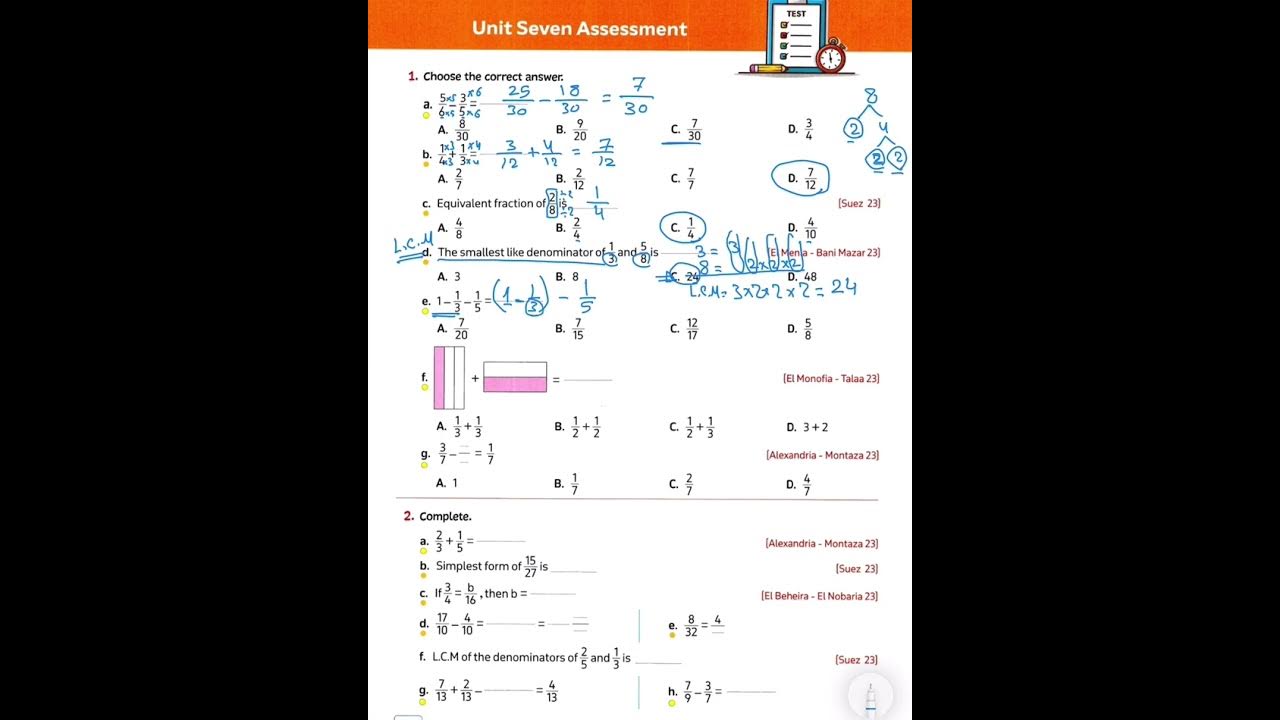 Unit 7 assessment grade 5 (part 1) - YouTube