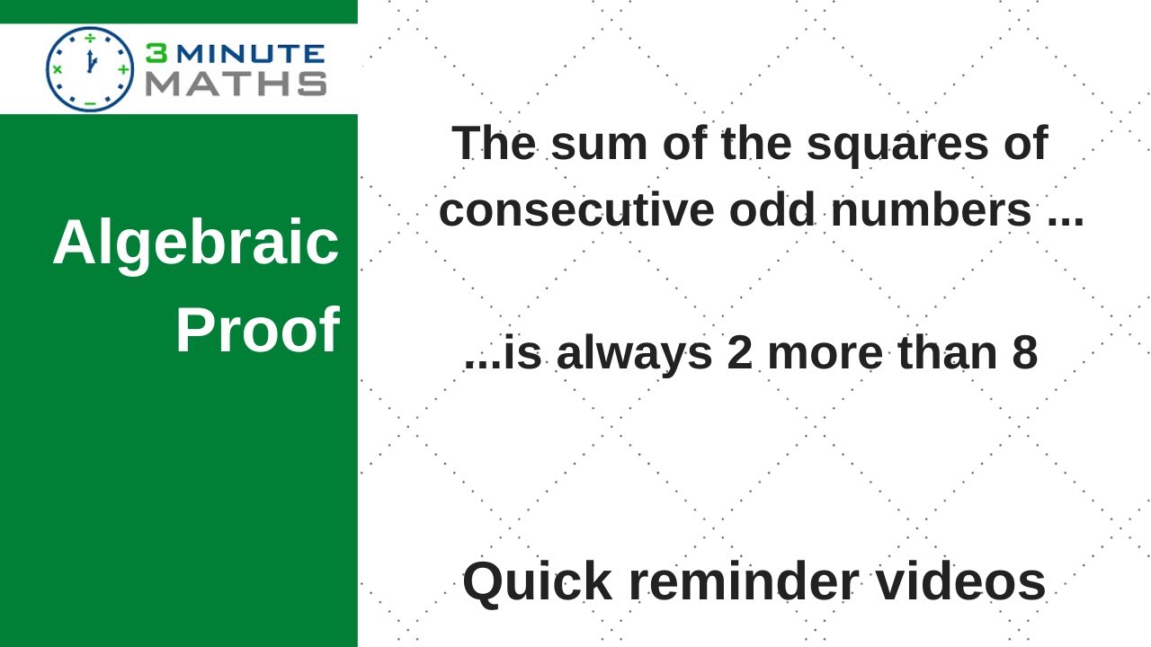 Algebraic Proof GCSE Maths Sum Of Squares Of Odd Numbers ion Algebraic Proof GCSE Maths Sum Of Squares Of Odd Numbers ion