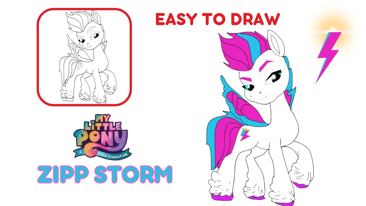 HOW TO DRAW MY LITTLE PONY ZIPP STORM | A NEW GENERATION - YouTube