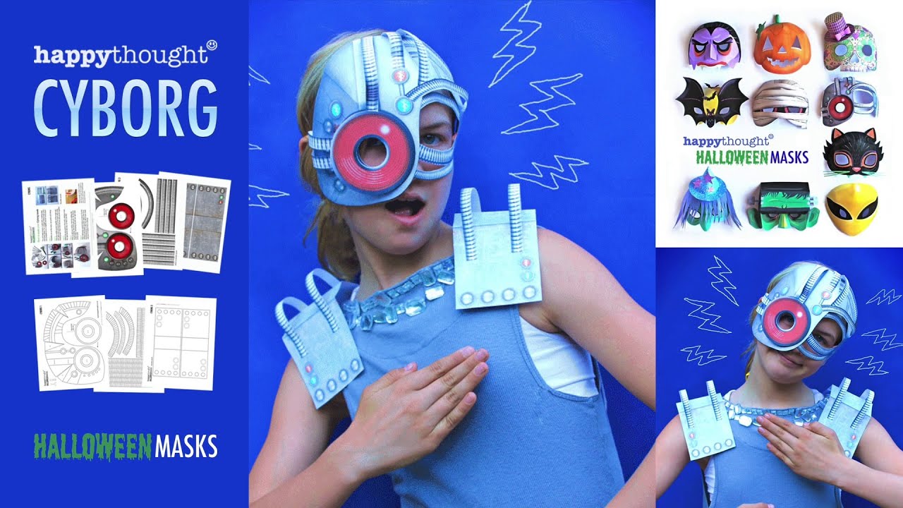 Make a 3D paper Cyborg mask. Instantly download a DIY printable Cyborg ...