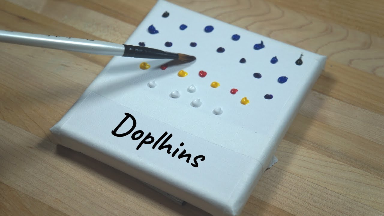 Dolphins Painting | Mini Acrylic Painting for Beginners - YouTube