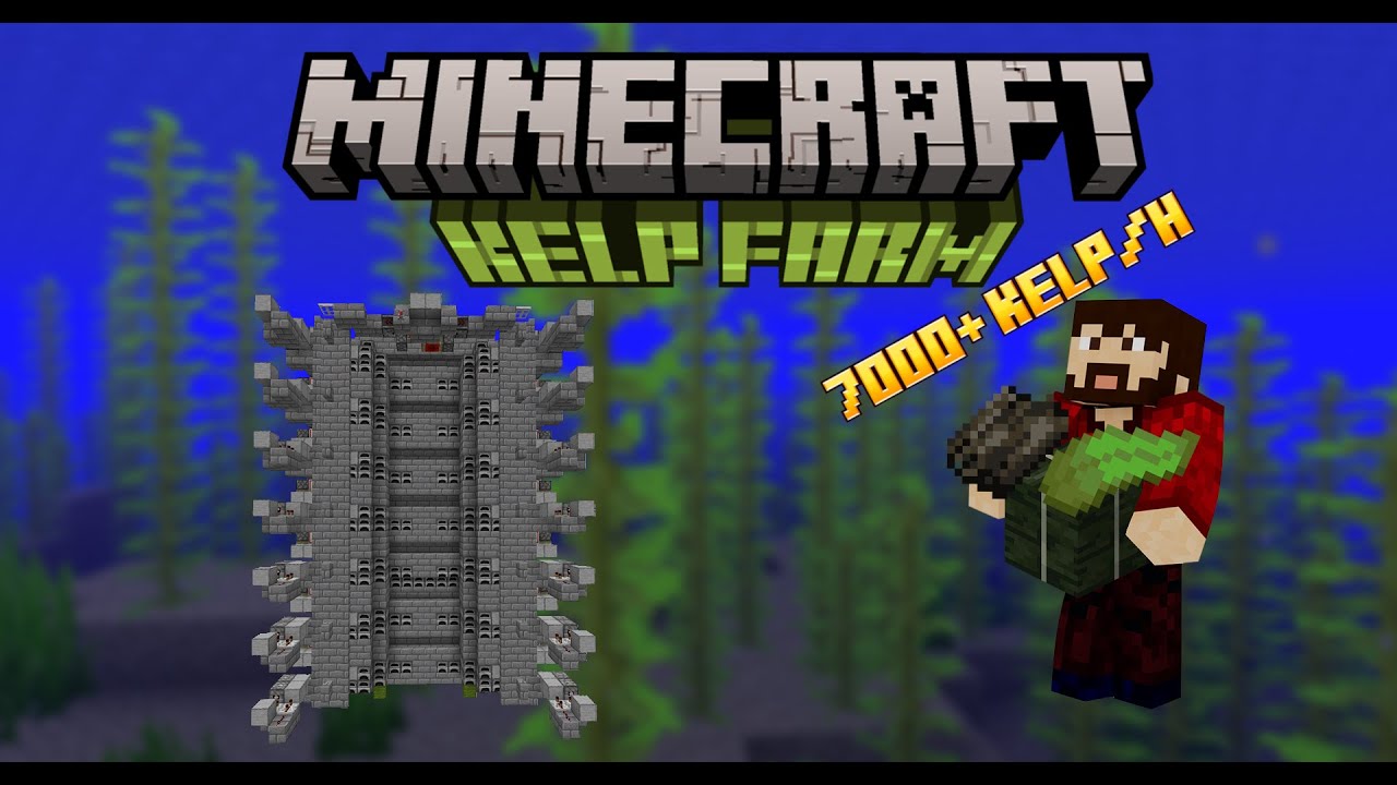 Minecraft Most Efficient Kelp Farm : 7000+ Kelp/H - YouTube