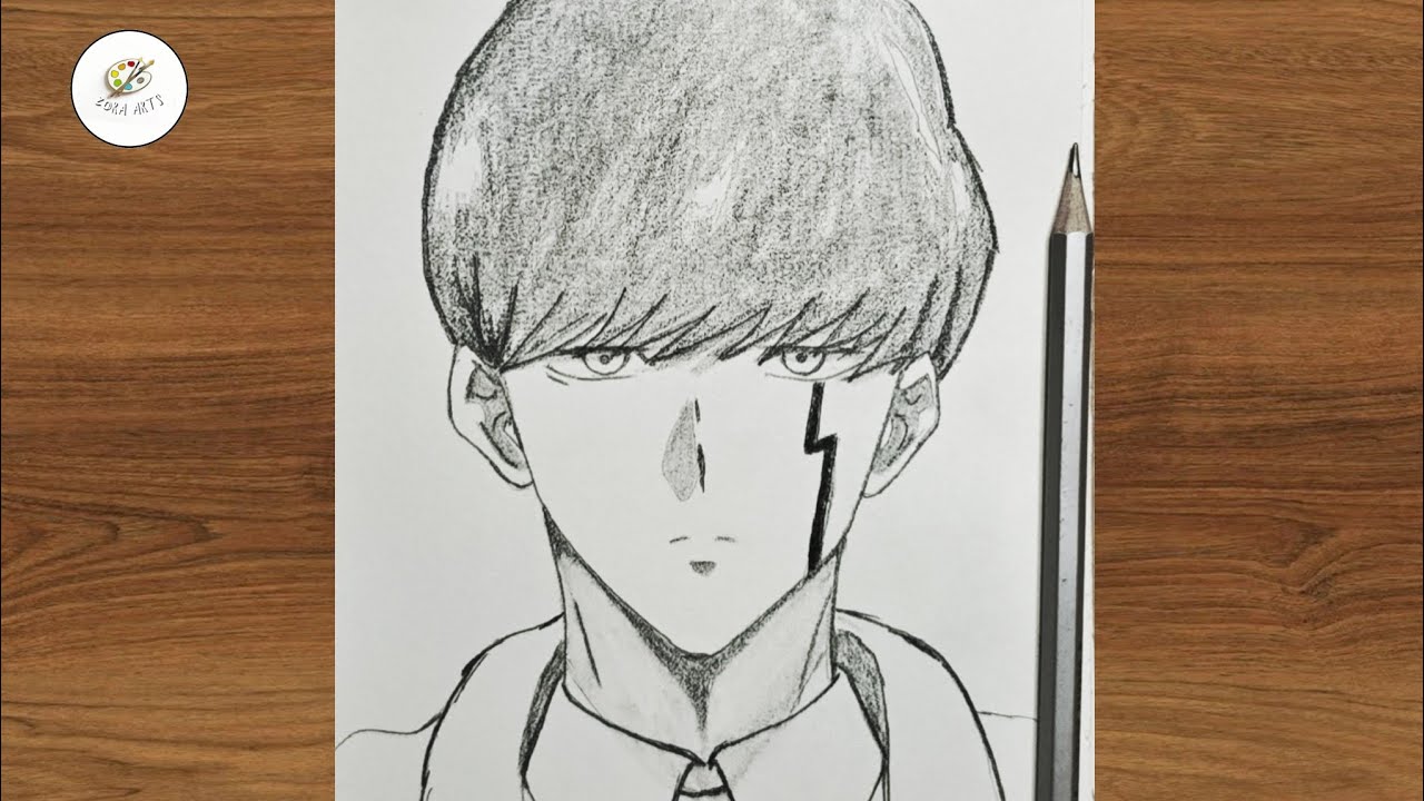 How to draw Mash Burnedead step by step || Easy anime drawing || Easy ...