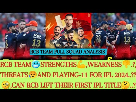 RCB Full Squad Analysis,Strengths,Weakness,Threats And Playing-11 For ...