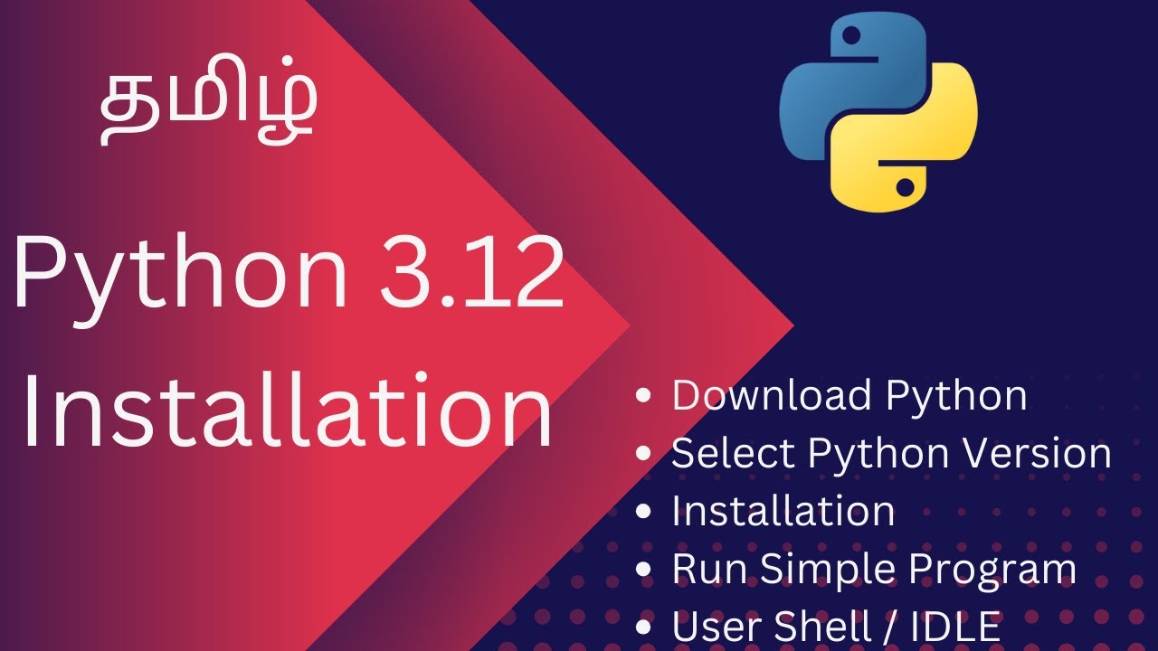 Python 312 Installation Python Installation Tamil Install Python In Windows Python Tamil