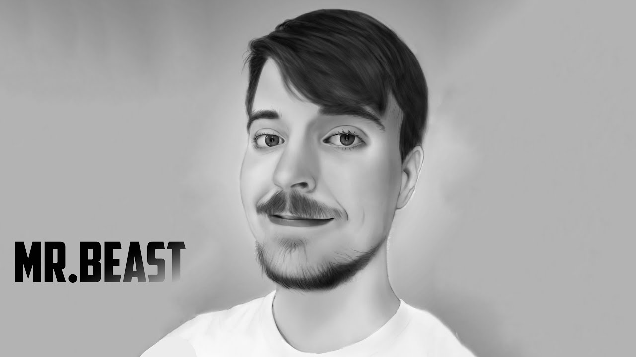 How did I draw Mr Beast face ? Watch five and a half hours of drawing ...