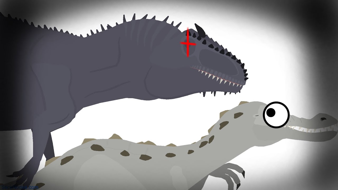 Rudy vs ark giganotosaurus| stick nodes animation | - YouTube